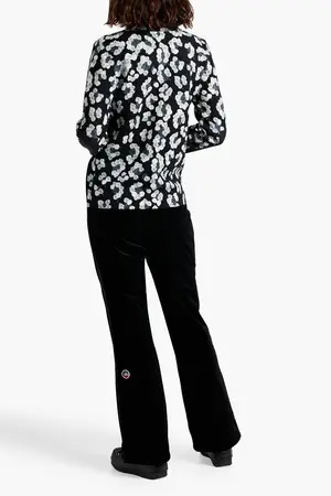 Aztech Mountain Printed Wool Turtleneck Top - Black