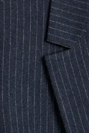 Vince Pinstriped Woven Blazer - Navy