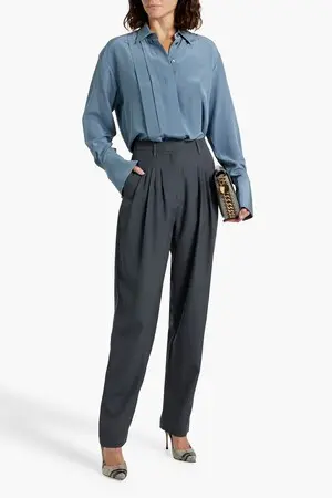 Co Pleated Tapered Wool Pants