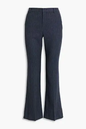 Vince Pinstriped Flared Pants - Navy