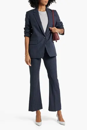 Vince Pinstriped Flared Pants - Navy
