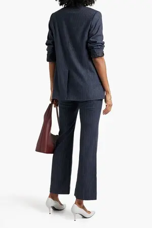 Vince Pinstriped Flared Pants - Navy