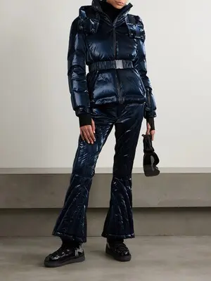 Perfect Moment Johnnie Walker Candice Quilted Down Ski Jacket - Blue