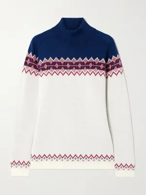 Falke Jacquard-knit Wool-blend Turtleneck Sweater - White