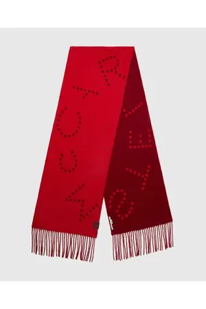 Stella McCartney Logo Fringe Scarf - Red