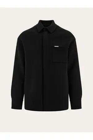 FERRAGAMO Cashmere-blend Overshirt - Black
