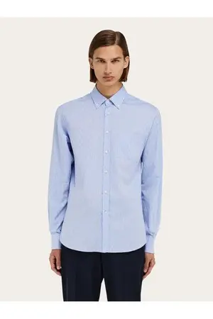 FERRAGAMO Monogram Shirt - Blue