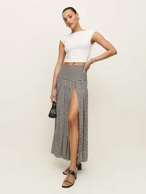 REFORMATION Nancy Maxi Skirt April Check