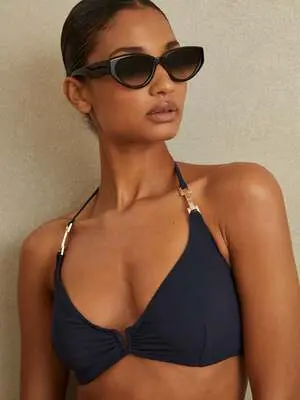 REISS Millie Triangle Halterneck Bikini Top