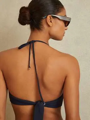 REISS Millie Triangle Halterneck Bikini Top