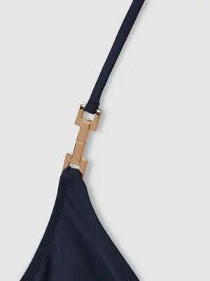 REISS Millie Triangle Halterneck Bikini Top