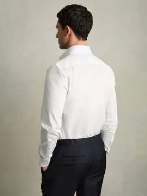 REISS Caldwell Regular-fit Cotton Pin-collar Shirt - White