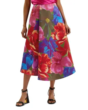 Ted Baker London Joralee Printed Wrap Midi Skirt
