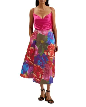Ted Baker London Joralee Printed Wrap Midi Skirt