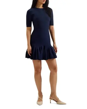 Ted Baker London Alzann Mini Skater Dress - Navy