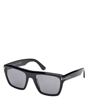 TOM FORD Polarized Square Sunglasses - Black/gray Polarized Solid