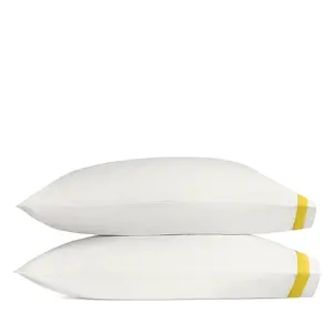 MATOUK Ambrose Sateen King Pillowcase, Pair Bone/lemon