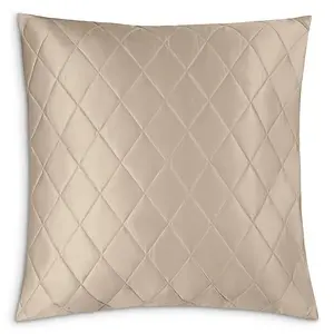 MATOUK Nocturne Sateen Quilted Euro Sham - Khaki