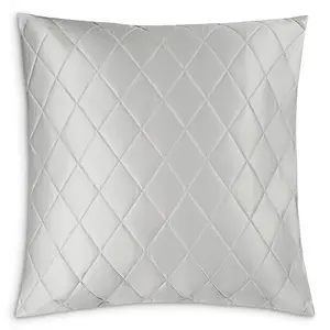 MATOUK Nocturne Sateen Quilted Euro Sham Silver