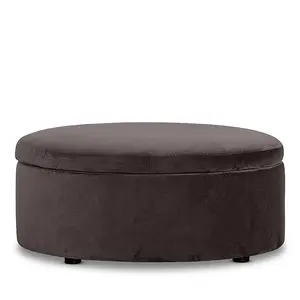 Bloomingdale'S Alta Large Round Storage Ottoman, In Fabric - Opulent Seal