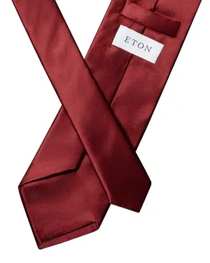 Eton Solid Satin Neck Tie - Red