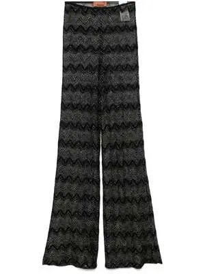 Missoni Crochet-knit Flared Trousers - Black