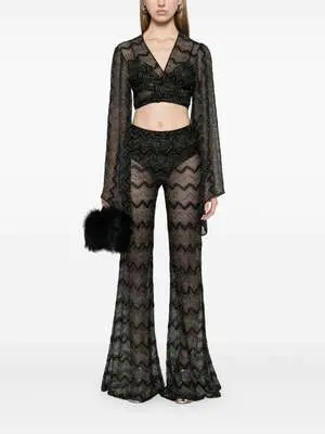 Missoni Crochet-knit Flared Trousers - Black