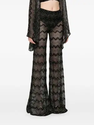 Missoni Crochet-knit Flared Trousers - Black