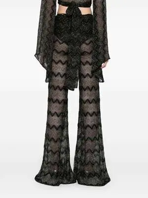 Missoni Crochet-knit Flared Trousers - Black