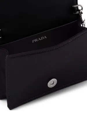 Prada Crystal-embellished Satin Card Holder - Black