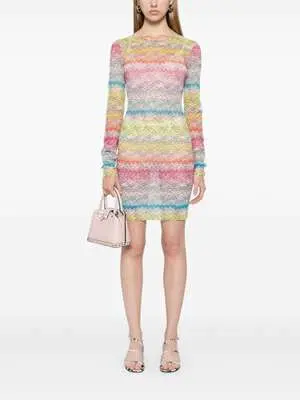 Missoni Long-sleeved Zigzag-print Mini Dress