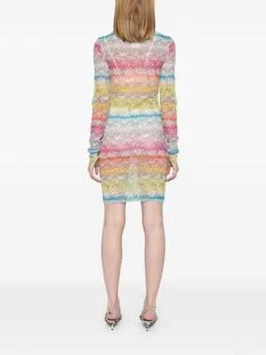 Missoni Long-sleeved Zigzag-print Mini Dress