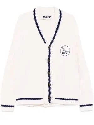 Kiton Logo Patched Wool Cardigan