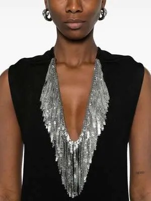 JIL SANDER Fringed-mesh Maxi Dress