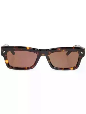 Valentino Garavani V-shape Rectangular Sunglasses - Brown
