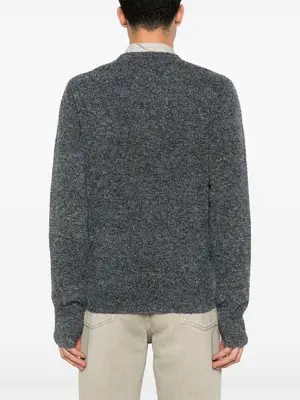 Fred Perry Bouclé Crew-neck Sweater - Blue