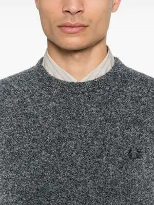 Fred Perry Bouclé Crew-neck Sweater - Blue