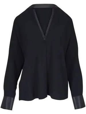 Vince Satin-trim Blouse