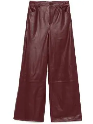 Loulou De Saison Figari Wide-leg Lambskin Trousers - Red