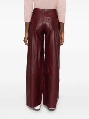Loulou De Saison Figari Wide-leg Lambskin Trousers - Red