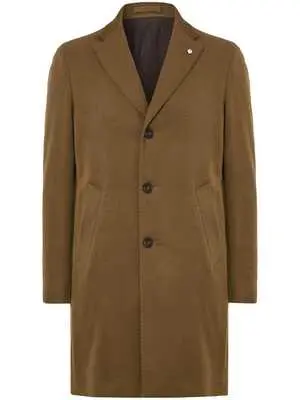 LUIGI BIANCHI MANTOVA Single-breasted Mid-length Coat - Brown