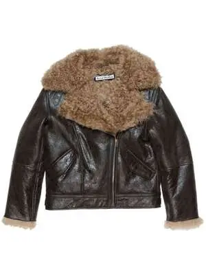 Acne Studios Shearling Leather Jacket - Black