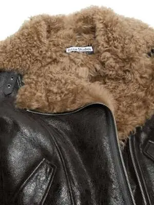 Acne Studios Shearling Leather Jacket - Black