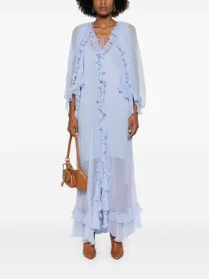Chloé Muslin Cape Maxi Dress