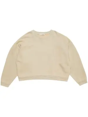 Acne Studios Logo-patch Jersey Sweatshirt - Neutrals