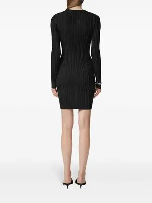 Versace Safety Pin Ribbed-knit Mini Dress