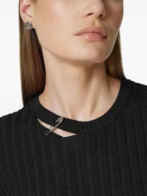 Versace Safety Pin Ribbed-knit Mini Dress
