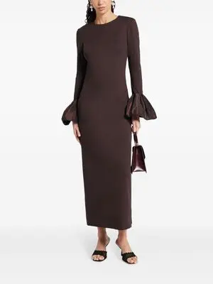 hawthorne maxi dress Hawthorne taffeta-trimmed maxi dress in black - Staud