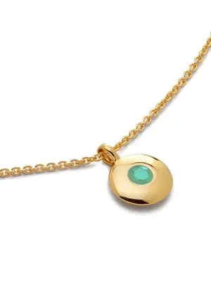 Monica Vinader 18kt Recycled Vermeil Birthstone Emerald Pendant Necklace - Gold