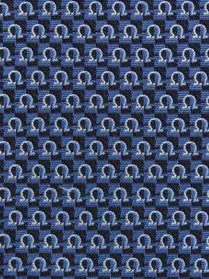FERRAGAMO Gancini Jacquard Tie - Blue
